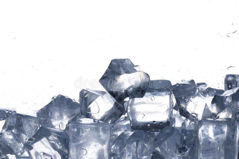 Ice Cubes On White Background Stock Image - Image of white, glass ...
