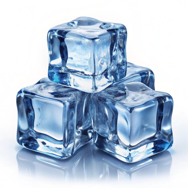 Ice Cubes on White Background with Clipping Path Stock Illustration ...