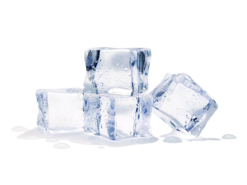 Ice Cubes on White Background. Crystal Clear Ice Cubes on White ...