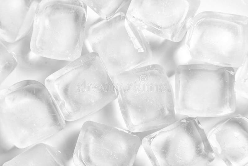 Ice Cubes on White Background, Top View Stock Photo - Image of liquid ...
