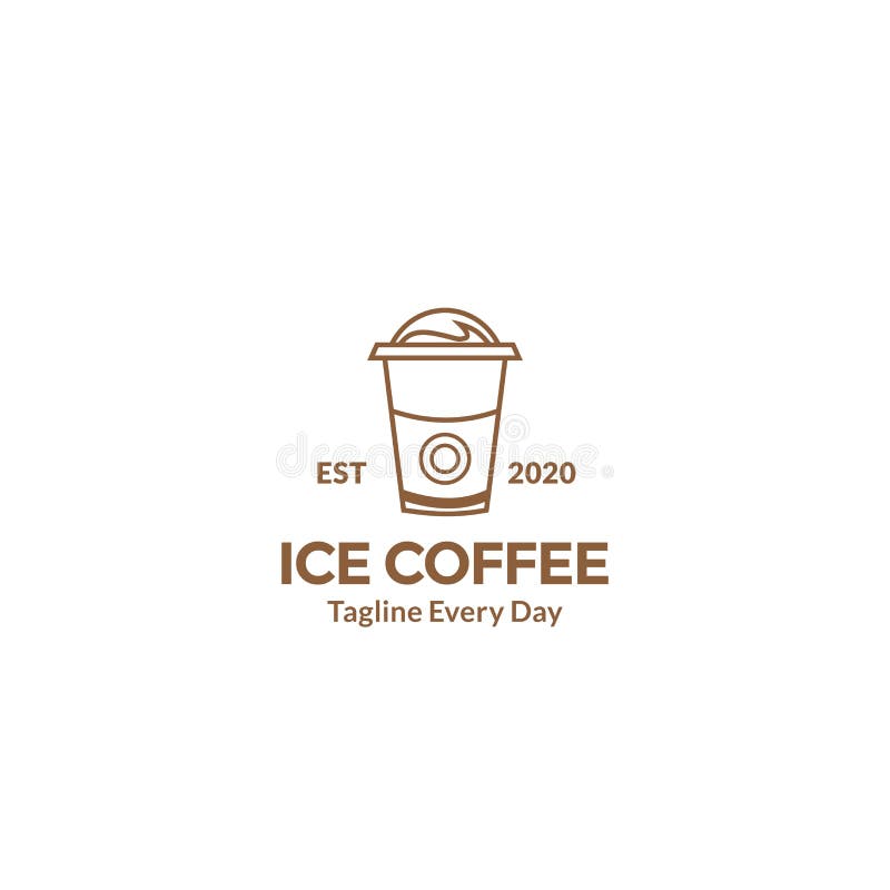 Ice Cup Drink Line Logo Design Stock Vector - Illustration of water ...