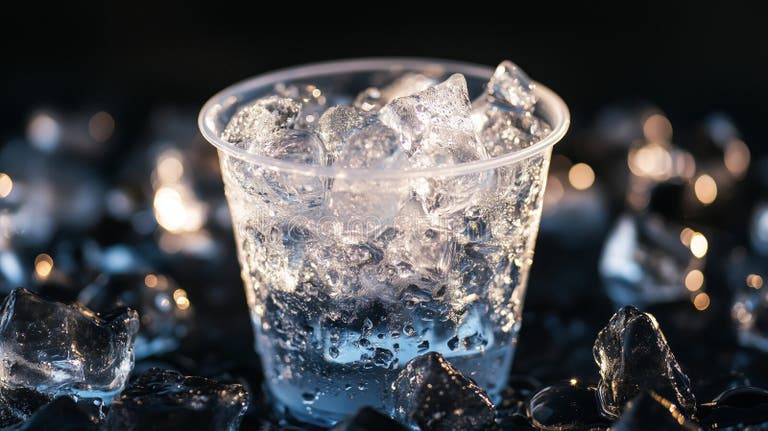 Ice Cut with a Plastic Cup. AI Stock Image - Image of plastic, healthy ...