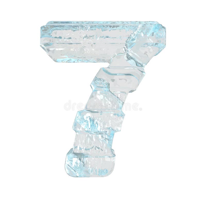 Ice 3d Symbol with Thick Horizontal Straps. Number 7 Stock Vector ...