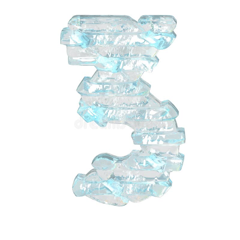 Ice Symbol with Thin Horizontal Straps. Number 3 Stock Vector ...