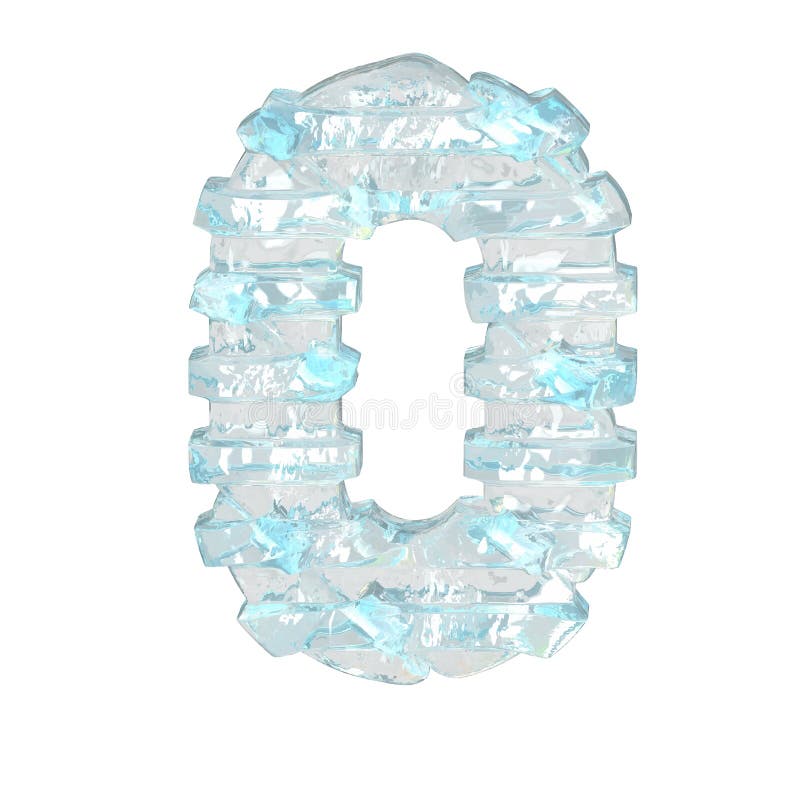 Ice Symbol with Thin Horizontal Straps. Number 0 Stock Vector ...