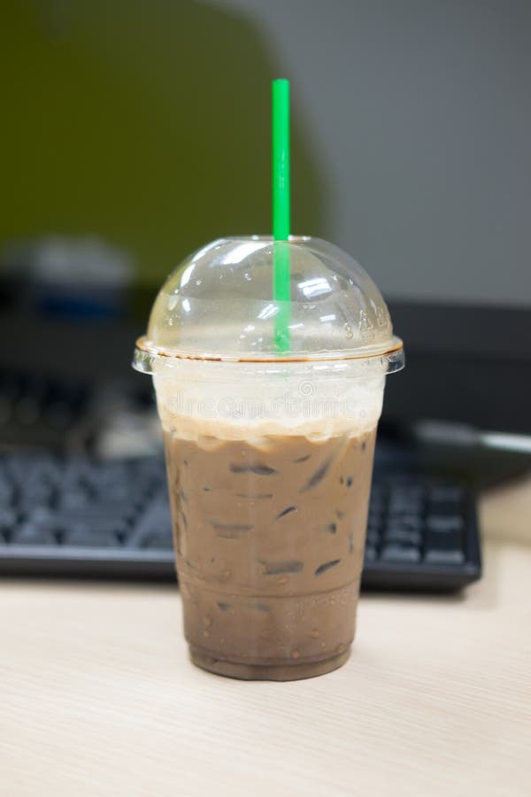 Ice dark mocha coffee stock photo. Image of brown, simple - 92392266