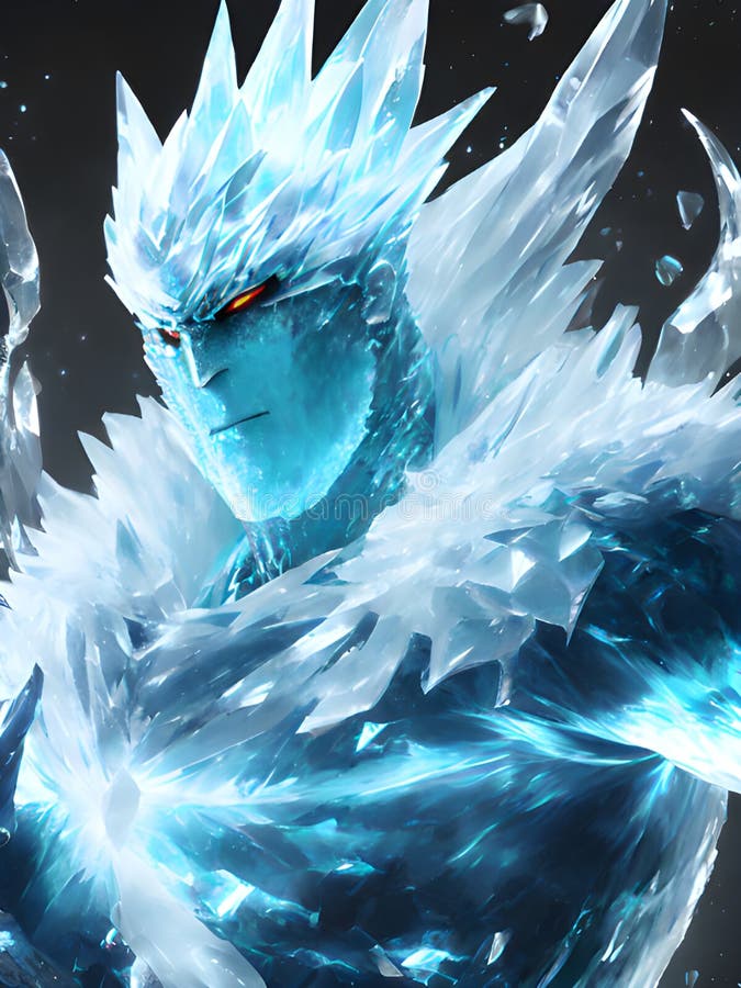 Ice Demon Monster in Dark Background, Ai Generated Stock Illustration ...