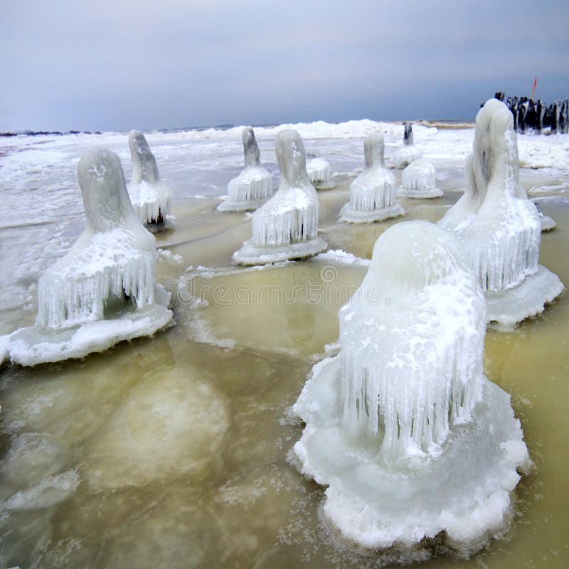 Ice Desert.Baltic Sea Coast in Winter.Lithuania Stock Photo - Image of ...