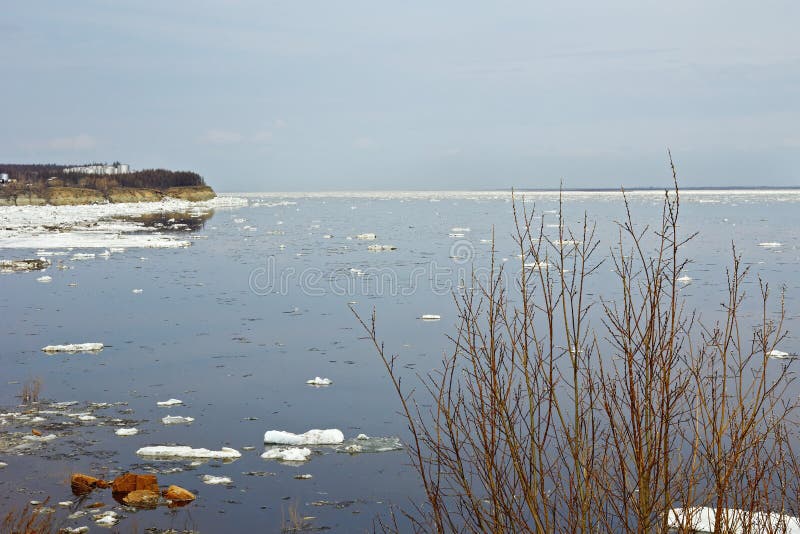 Ice drift on Lena River stock photo. Image of north, drift - 93262768