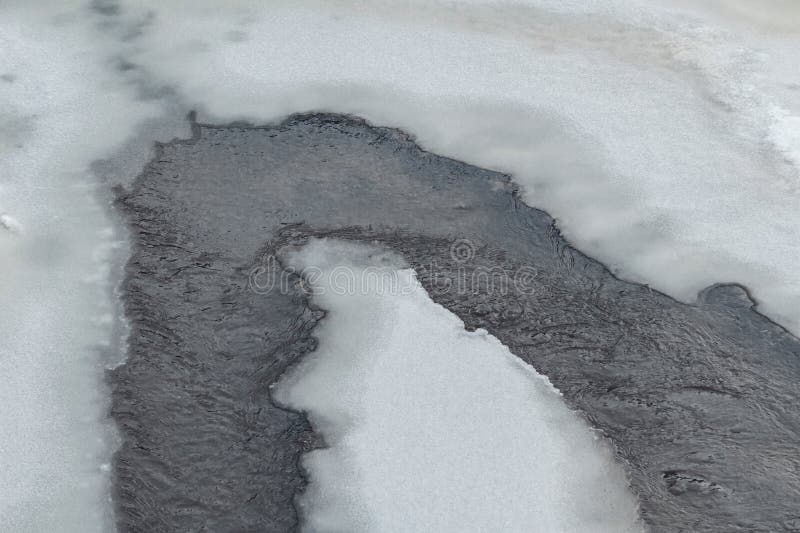 Ice Drift on the River Flooding Global Warming Snow Melting Stock Image ...