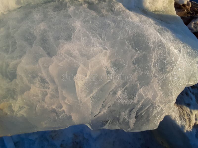 Ice Drift on River. Ice in Motion during Early Spring. Floating of Ice ...