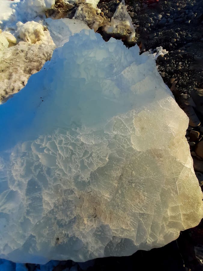 Ice Drift on River. Ice in Motion during Early Spring. Floating of Ice ...