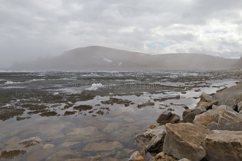 Ice Drift on the River. Melting Ice on the River Has a Crystalline ...