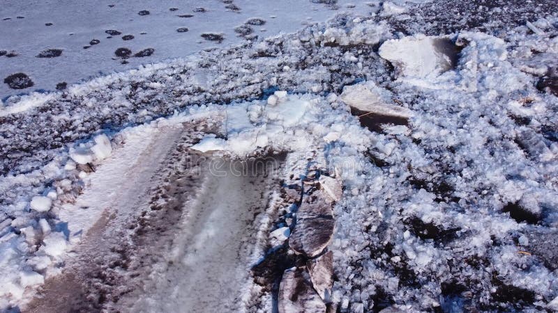 Ice Drift on the River in Spring. Stock Footage - Video of frost ...