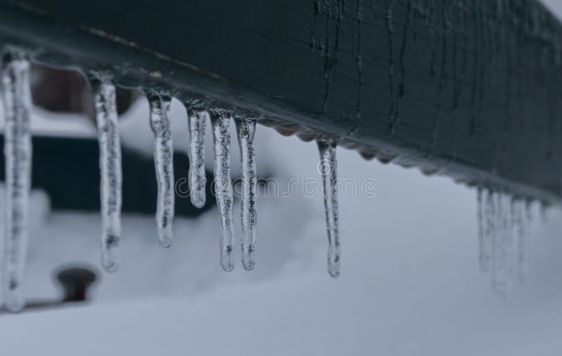 Ice Drops Falling from the Roof Stock Photo - Image of frost, drops ...
