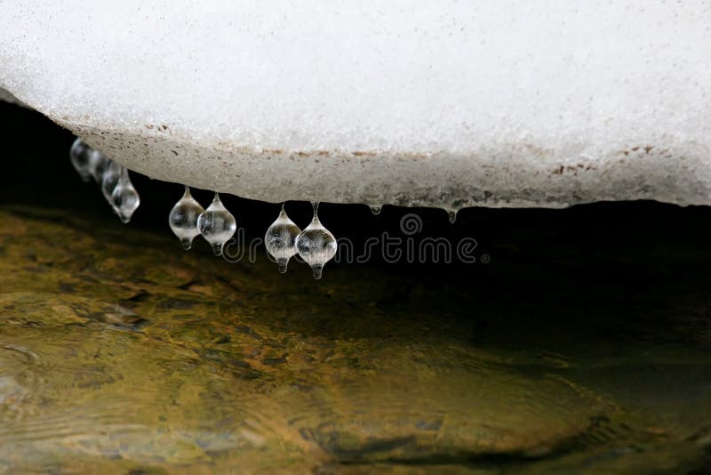 Ice drops over stream stock photo. Image of water, drip - 564470