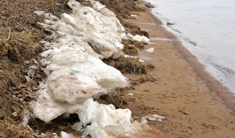 Ice at early spring. stock photo. Image of frozen, spring - 107119824