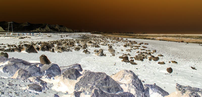Ice Fields at the Black Pebble Beach, Coast of Iceland Stock Image ...