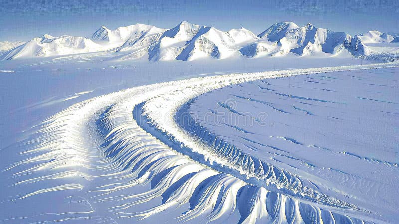 Ice Fields and Rocks of the High Mountain Glacier, Where Snowy Peaks ...