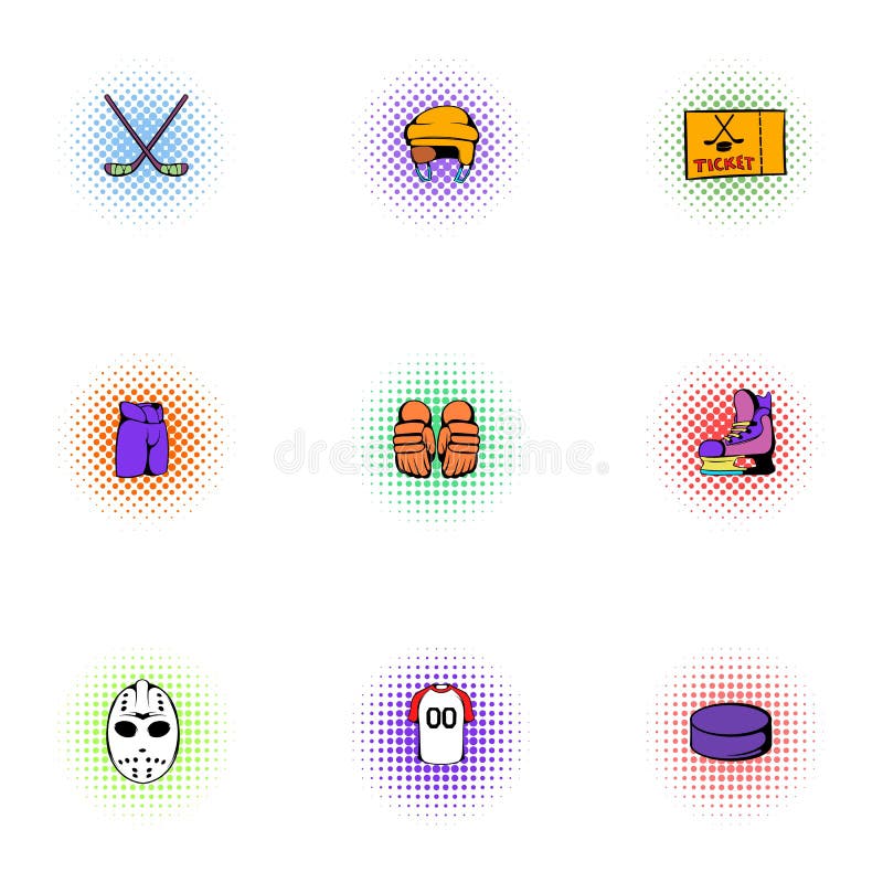 Ice Fight Icons Set, Pop-art Style Stock Vector - Illustration of ...