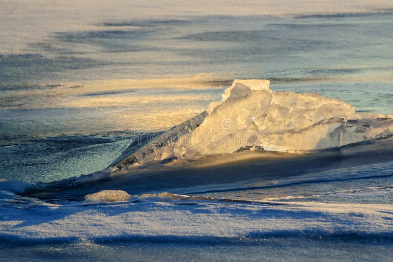Ice Figure in the Rays of the Setting Sun. Stock Image - Image of ...