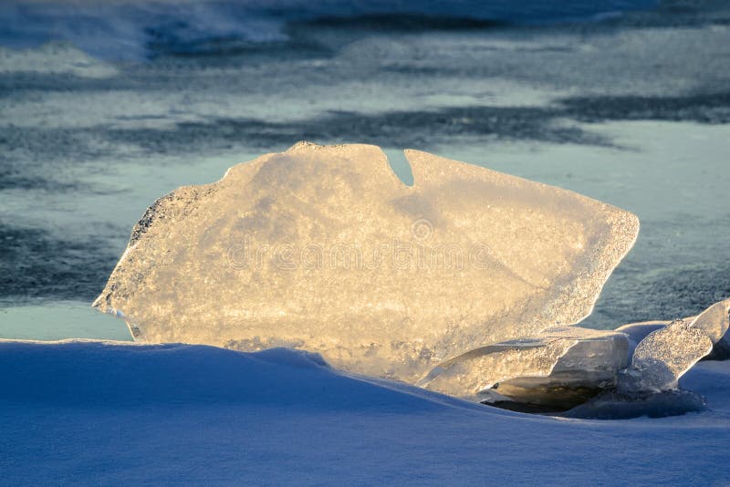 Ice Figure in the Rays of the Setting Sun. Stock Image - Image of ...