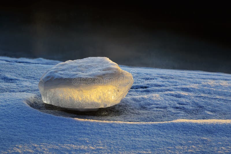 Ice Figure in the Rays of the Setting Sun. III Stock Image - Image of ...