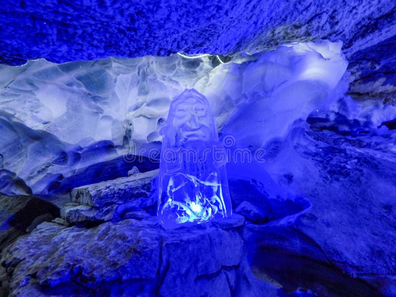 Tourist Walk in the Ice Cave Stock Photo - Image of scenery, adrenaline ...