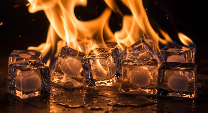 Ice and Fire Abstract Contrast a Dynamic Visual Showcasing the Contrast ...