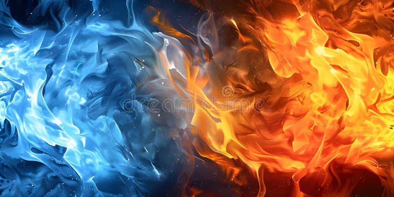 Ice and Fire Abstract Fusion Background - Ai Generated Stock ...