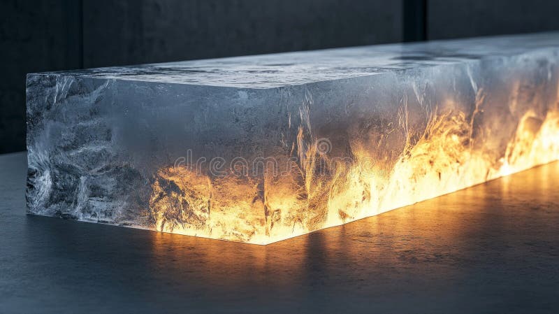 Ice and Fire Block Abstract Contrast Stock Illustration - Illustration ...