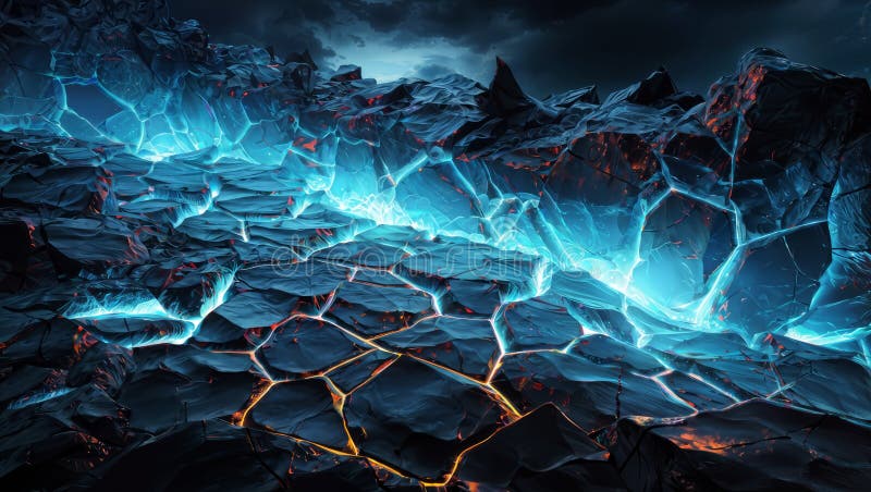 A Dark and Stormy Background with a Bunch of Ice, Generative Ai Stock ...