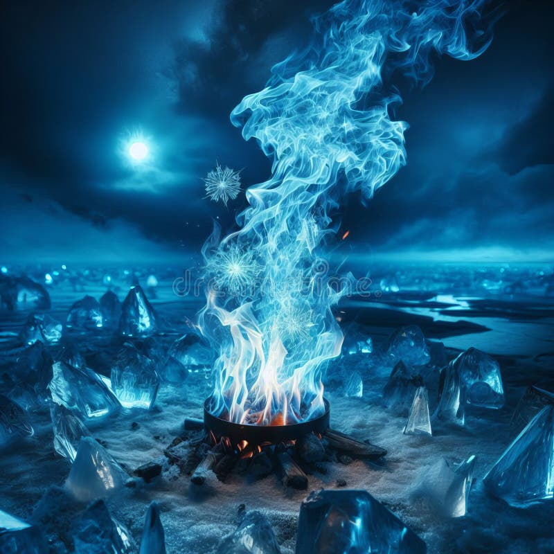 Ice Fire a Paradoxical Fire that Burns with a Cold Blue Flame C Stock ...