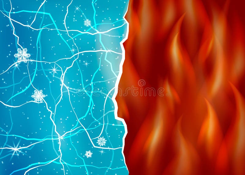 Ice and Fire Vector Illustration. Stock Vector - Illustration of color ...