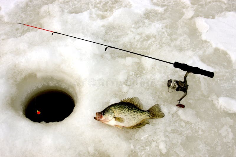 Ice fishing for crappie stock photo. Image of float, lake - 12706388