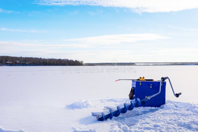 Ice Fishing, Equipment for Ice Fishing Stock Photo - Image of perch ...
