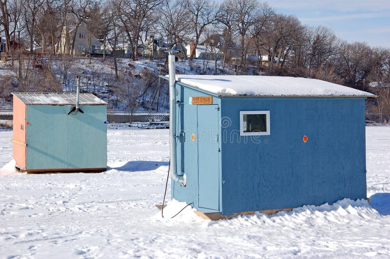 Ice Fishing Houses stock photo. Image of fishing, frost - 7959830