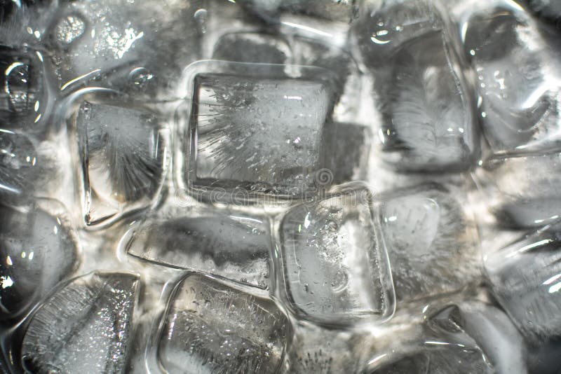 Ice Cubes in the Light of the Lamp Stock Image - Image of isolated ...