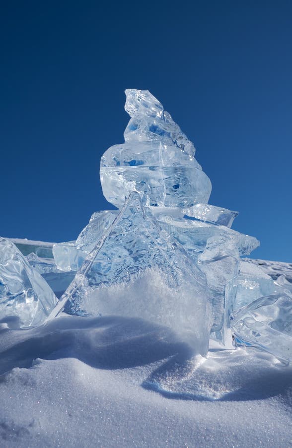 Ice Floe Crystal Under Blue Sky Background Stock Photo - Image of pile ...