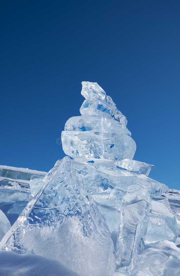 Ice Floe Crystal Under Blue Sky Background Stock Photo - Image of ...