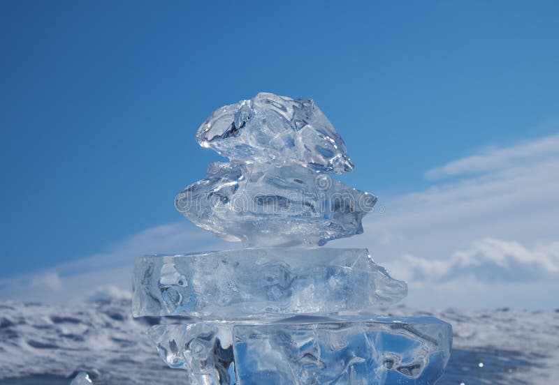 Ice Floe Crystal Under Blue Sky Background Stock Image - Image of ...