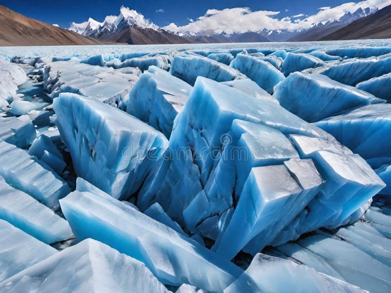 Ice Floe and Glacier in the Lake Stock Illustration - Illustration of ...
