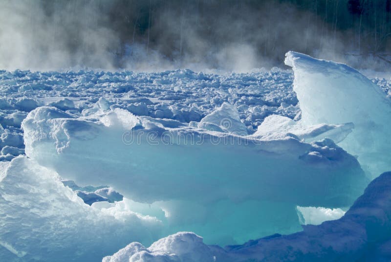 Ice floe and sun on winter stock photo. Image of outdoor - 81961708