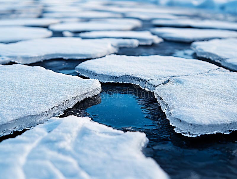 Ice Floes in the Arctic Ocean Stock Image - Image of winter, mirror ...