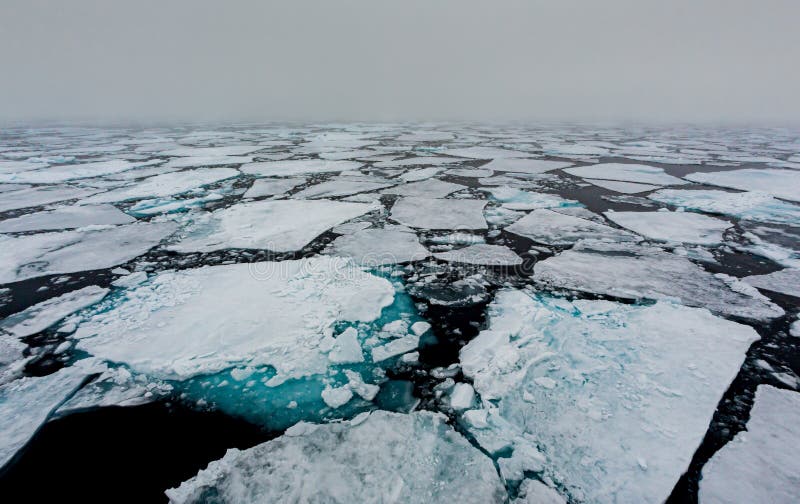Ice Floes are More Numerous Near the Arctic Circle Stock Photo - Image ...