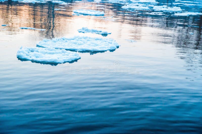 Spring Ice Drift on the River Stock Image - Image of frost, island ...