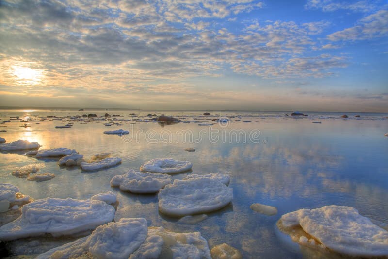 Arctic Landscape - Sunset on the Beach - PANORAMA Stock Image - Image ...