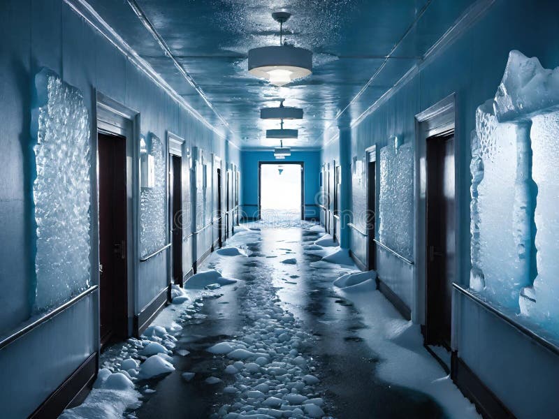 Ice Flowered House with Way and Door Wall Stock Illustration ...