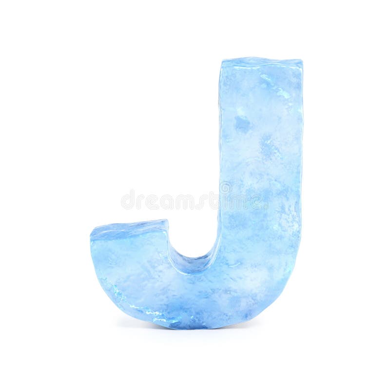Ice Font 3d Rendering, Letter J Stock Illustration - Illustration of ...