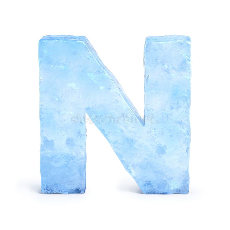 Ice Font 3d Rendering, Letter N Stock Illustration - Illustration of ...